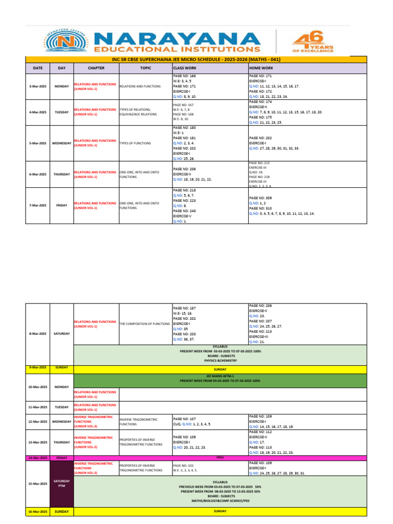Colcbse 517 Inc SR Jee Cbse Superchaina Micro Schedule 2025 26 | PDF | Vector Space | Scalar ...