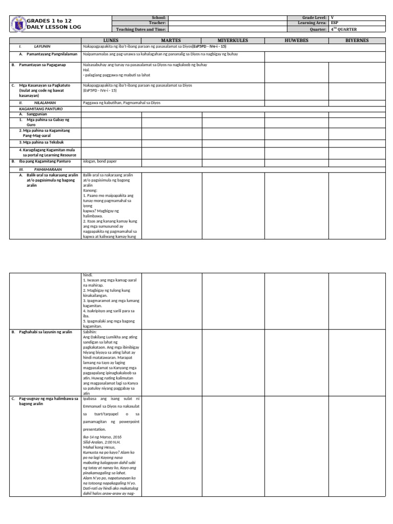 DLL_ESP 5_Q4_W8 | PDF
