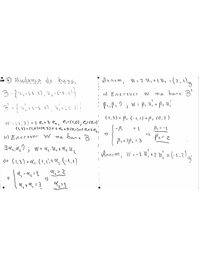 Algebra Linear - Aula 13 (Mudança de Base + Produto Interno + Norma de ...