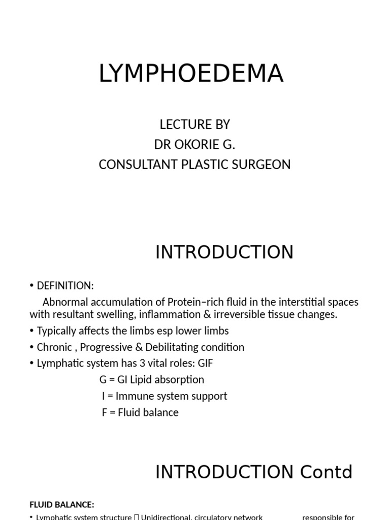 Lymph Oedema | PDF | Lymph | Edema