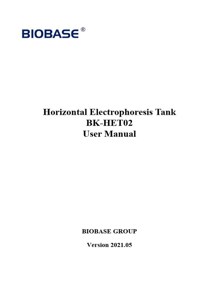 BIOBASE Horizontal Electrophoresis BK-HET02 User Manual 202105 | PDF | Agarose Gel ...