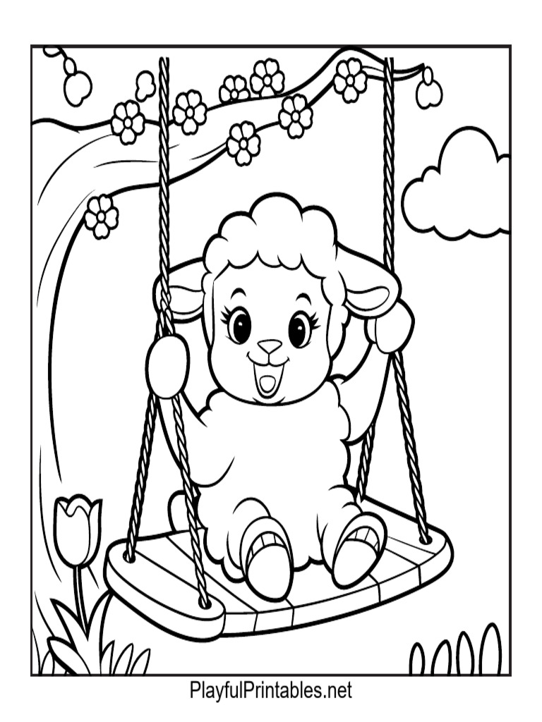 Spring Animals Bold and Easy Coloring Page 50 | PDF