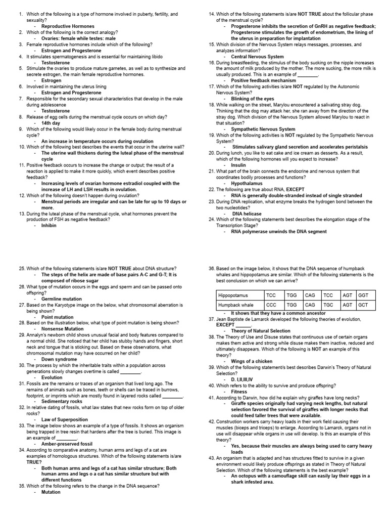 Science 10 3rd Quarter Reviewer | PDF | Menstrual Cycle | Estrogen