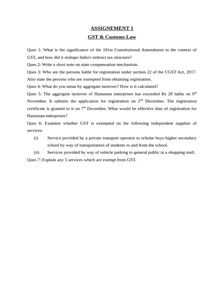 GST Assignment 1 | PDF