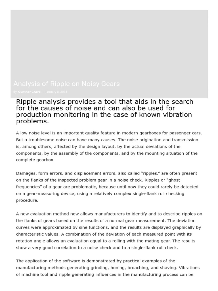 Analysis of Ripple On Noisy Gears - Gear Solutions Magazine Your ...