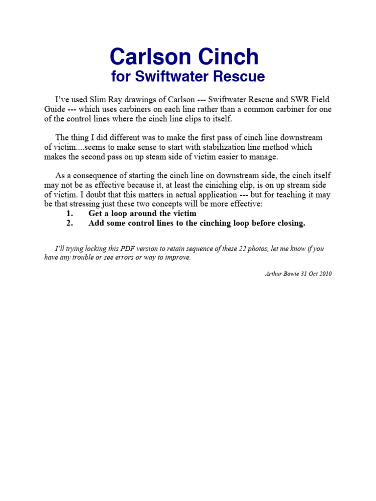 Carlson Cinch | PDF