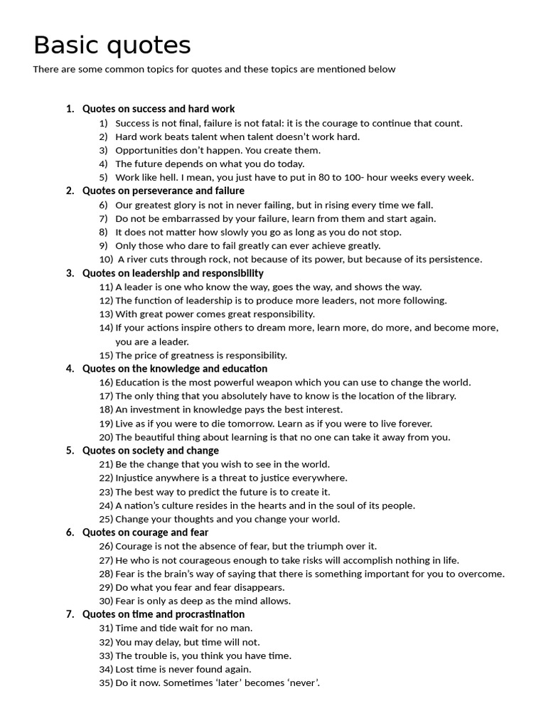 60 Quotes From Nation To International To Use | PDF | Courage | Fear