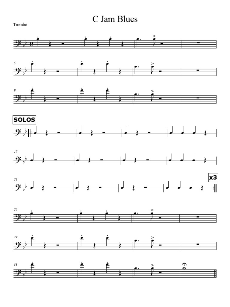 C Jam Blues - Trombone | PDF