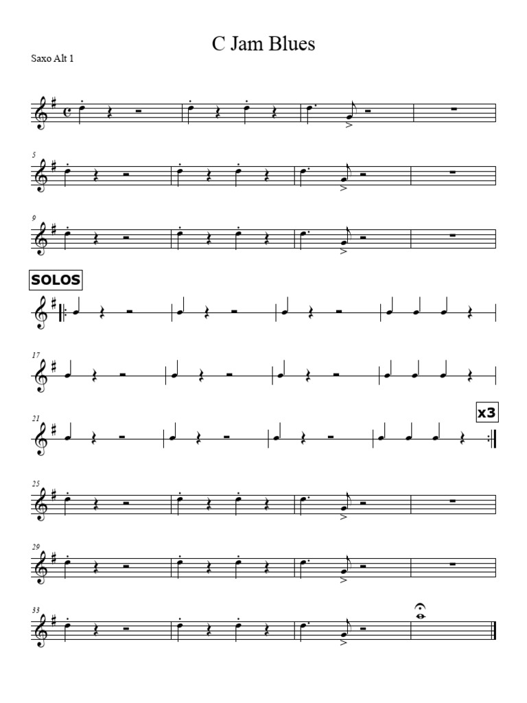 C Jam Blues - Alto Sax 1 | PDF