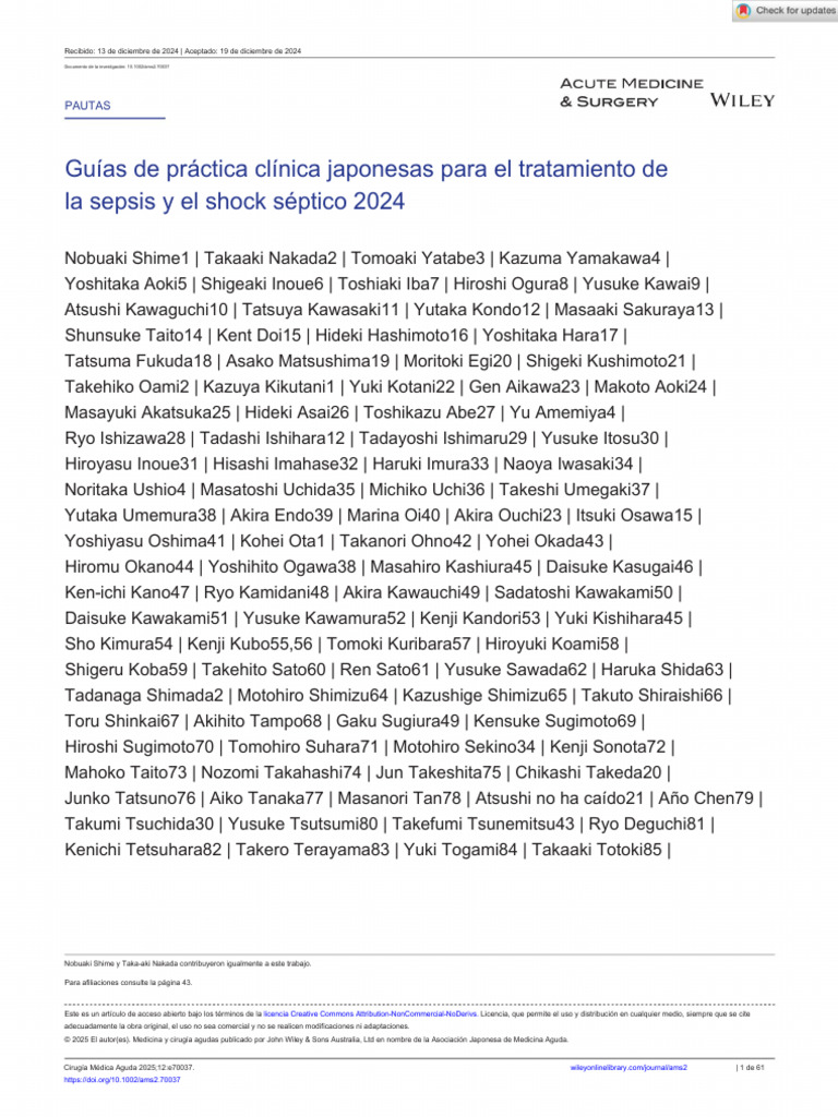 Acute Medicine Surgery - 2025 - Shime - The Japanese Clinical Practice ...