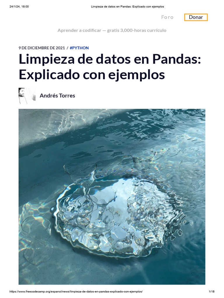 Limpieza de Datos Con Pandas | PDF | Plan de estudios | Información