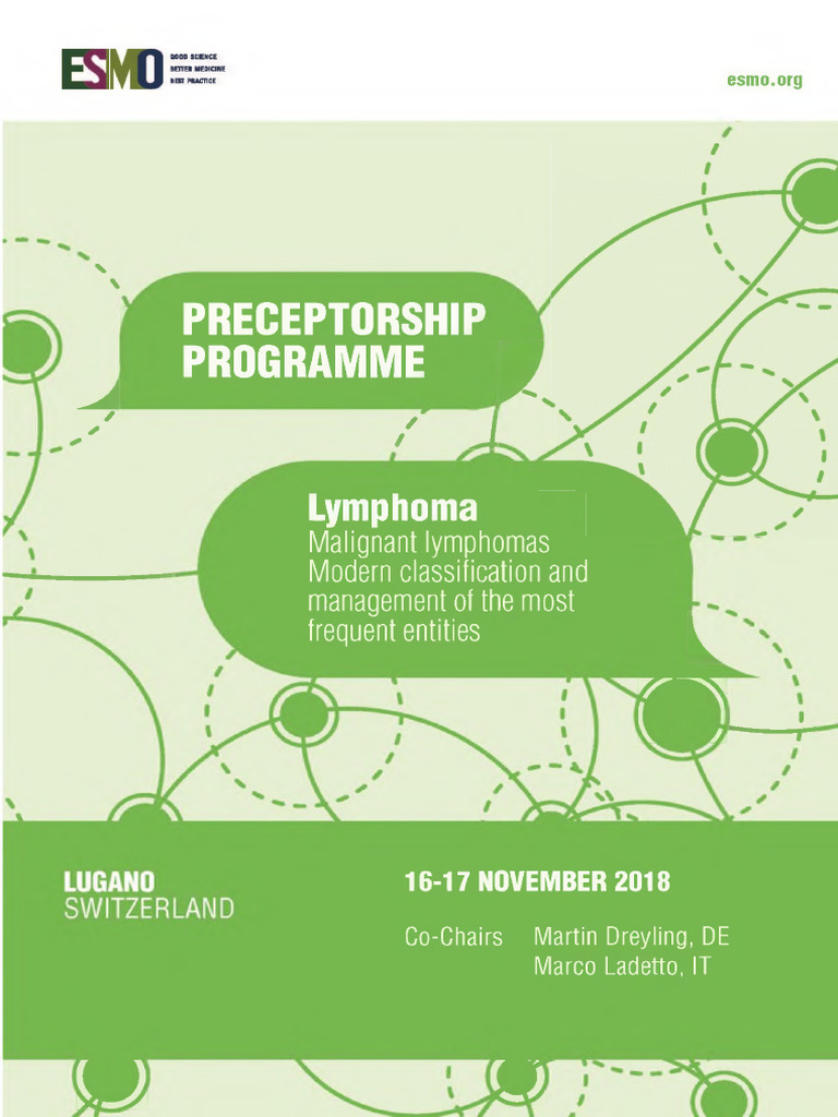ESMO Preceptorship Lymphoma Lugano 2018 Programme Edit | PDF | Lymphoma | Medical Specialties