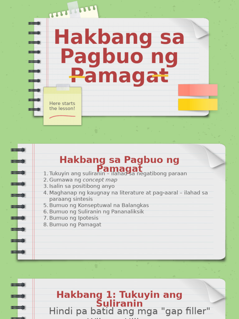 Hakbang Sa Pagbuo NG Pamagat NG Pananaliksik | PDF