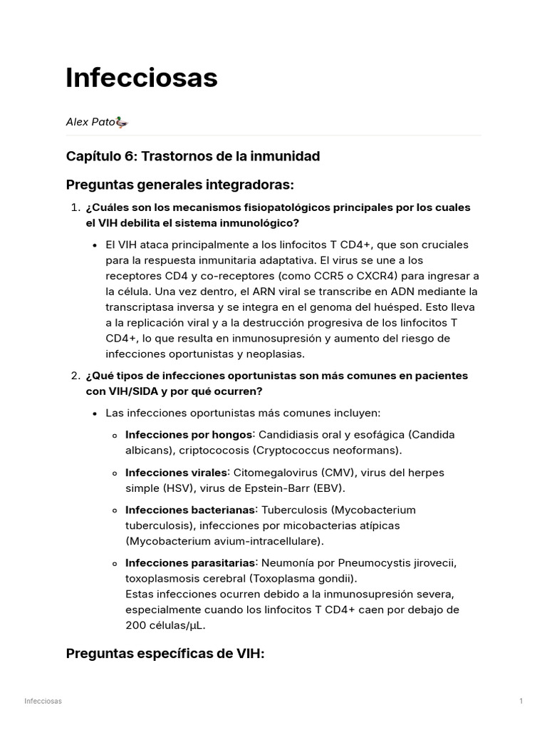 Infecciosas | PDF | Sistema inmune | VIH