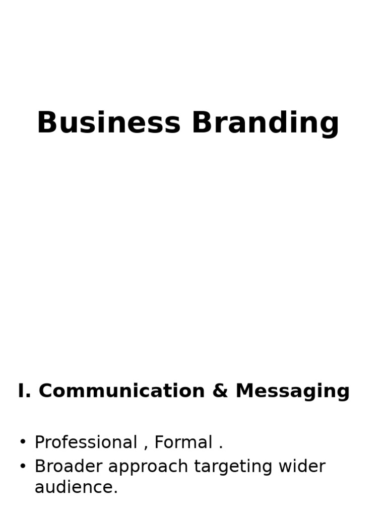 Business Branding Presentation | PDF