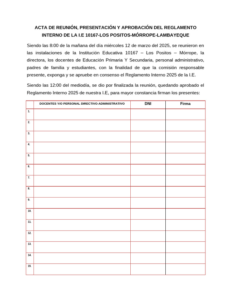 Reglamento Interno 2025-10167 | PDF | Institución | Aprendizaje