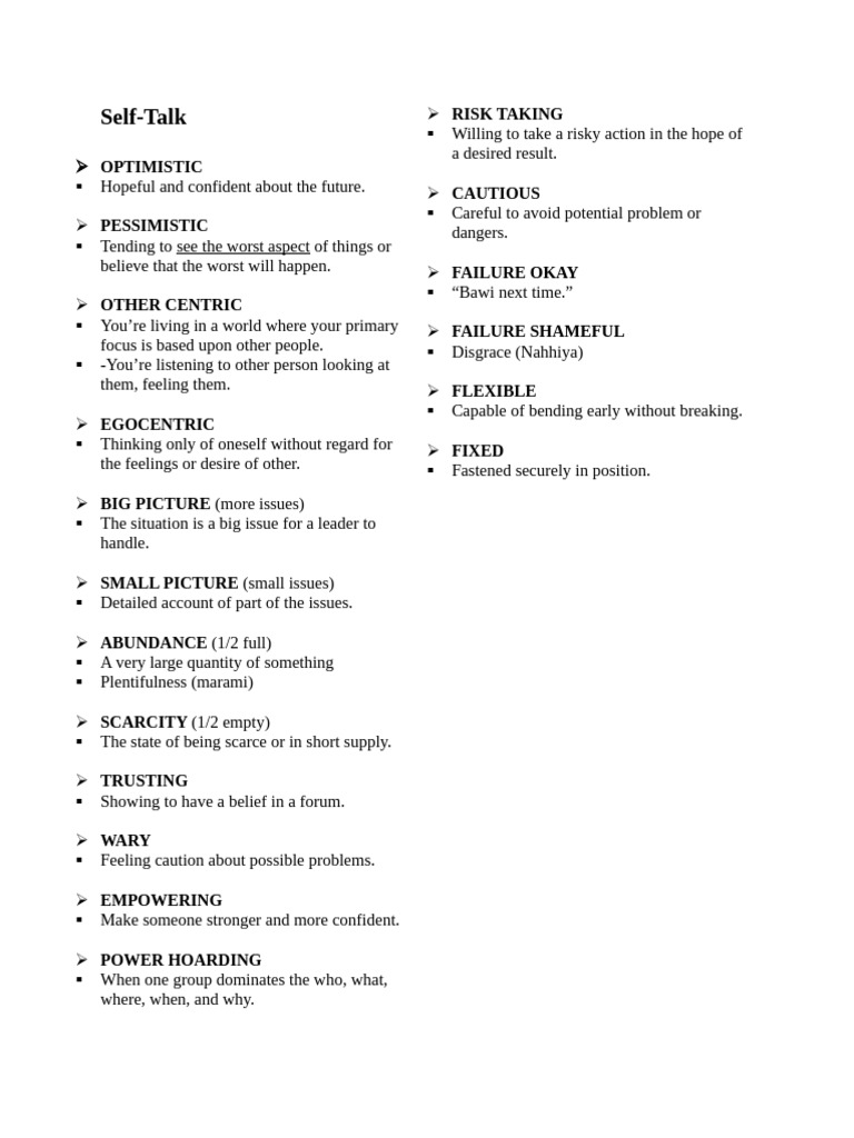 Self Talk | PDF
