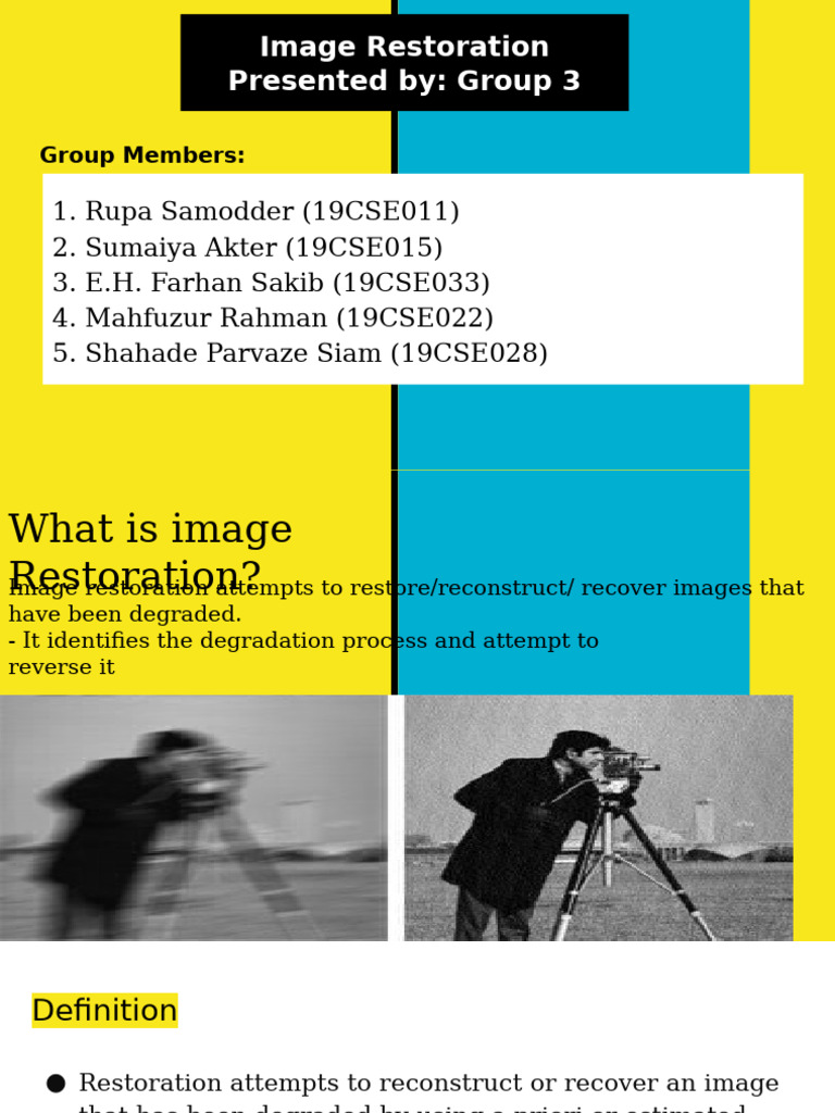 Group-3 DIP Restoration | PDF | Mean | Normal Distribution
