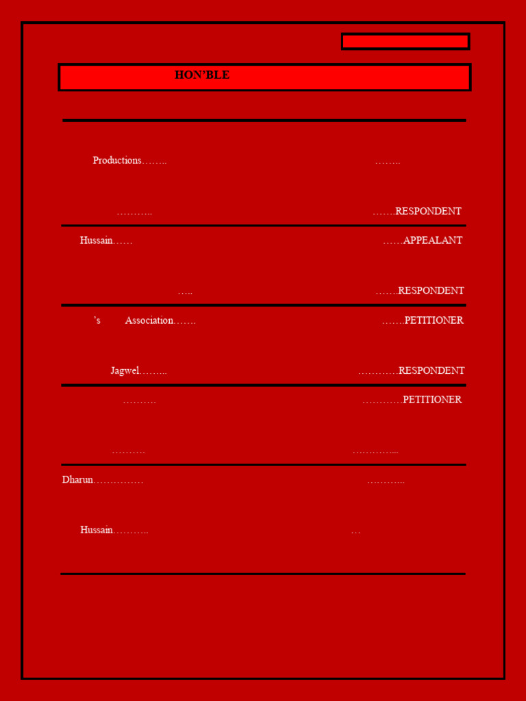 Respondent Memorial - Submission | PDF | Copyright | Defamation