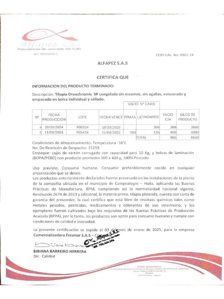 Cert-Cal. 0001-2024 | PDF