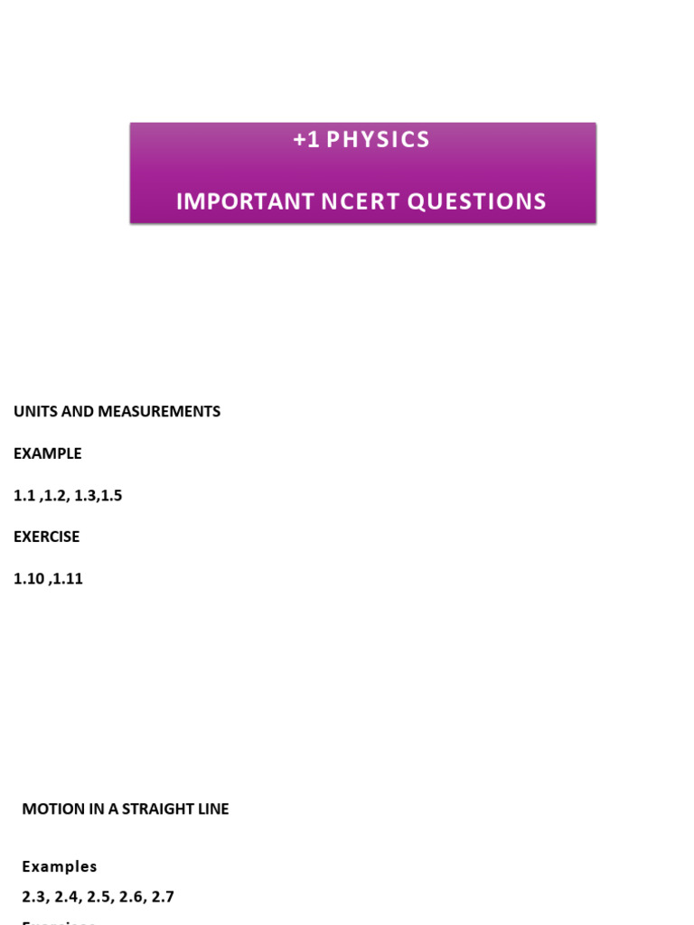 Plusone Important Ncert Qns New 1 | PDF