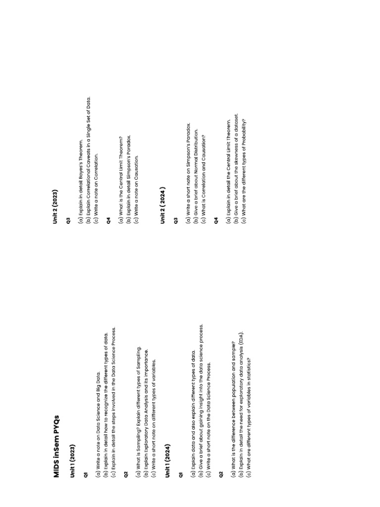 MIDS Decode Insem Unit 1 | PDF