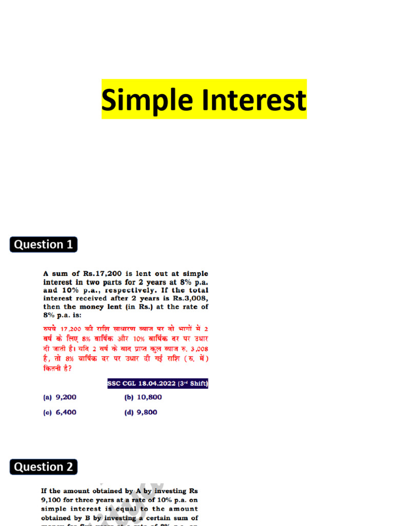 SI CI & Installment (Quant King) | PDF