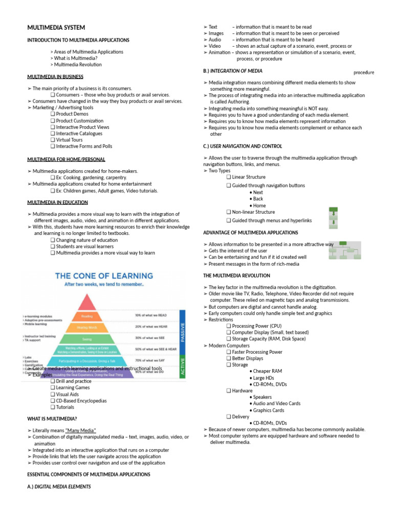 Multimedia System Prelim Topic 1 | PDF | Multimedia | Computer Hardware