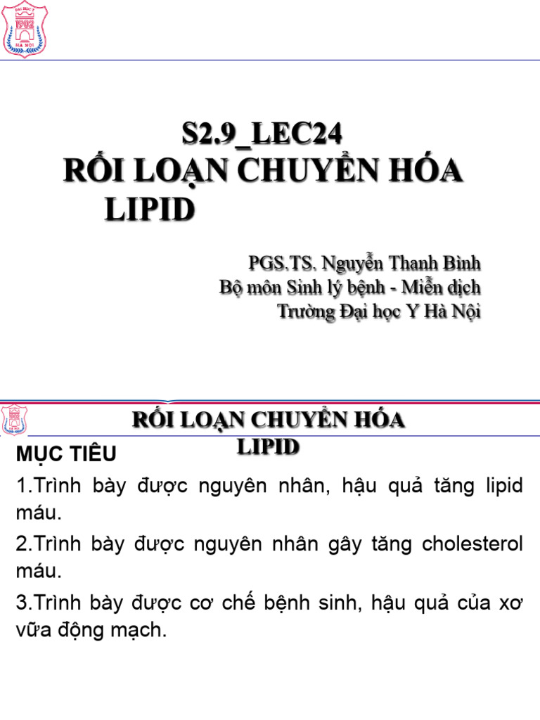 LEC24.S2.9. - Rối Loạn Chuyển Hóa Lipid.2025 | PDF