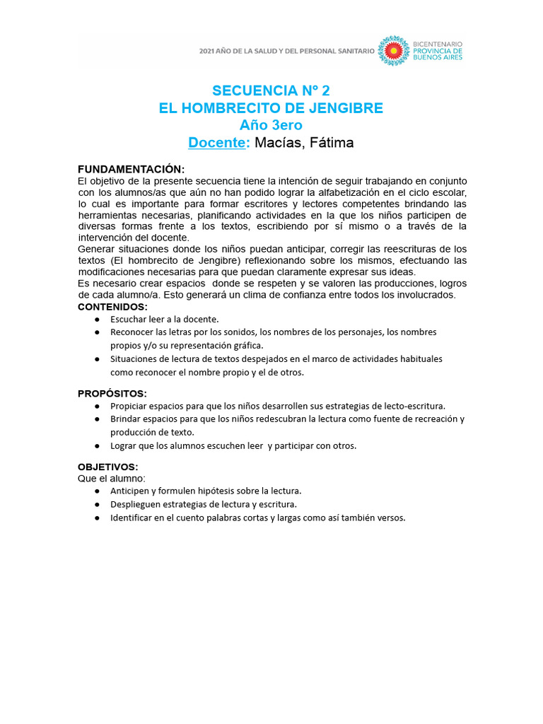 El Hombrecito de Jengibre' | PDF