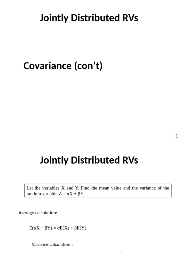 Probability 4rd Session 09-01-2024 | PDF | Variance | Covariance