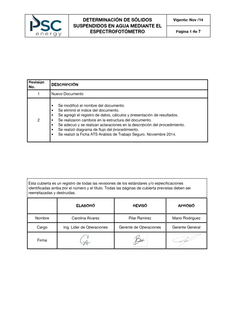 Determinación de Sólidos en Agua TSS | PDF | Agua | Concentración