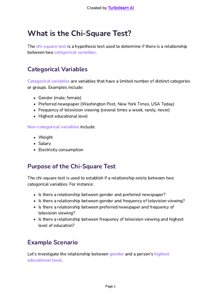 What Is The Chi-Square Test?: Categorical Variables | PDF | Chi Squared ...