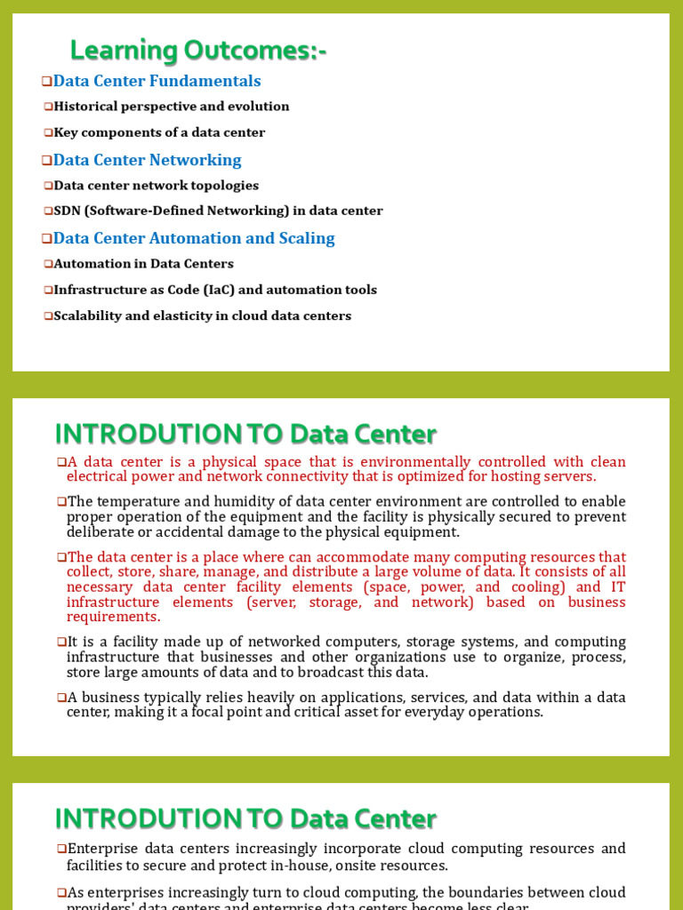 Unit-3 Data Center Architecture T242 | PDF | Computer Network | Data Center