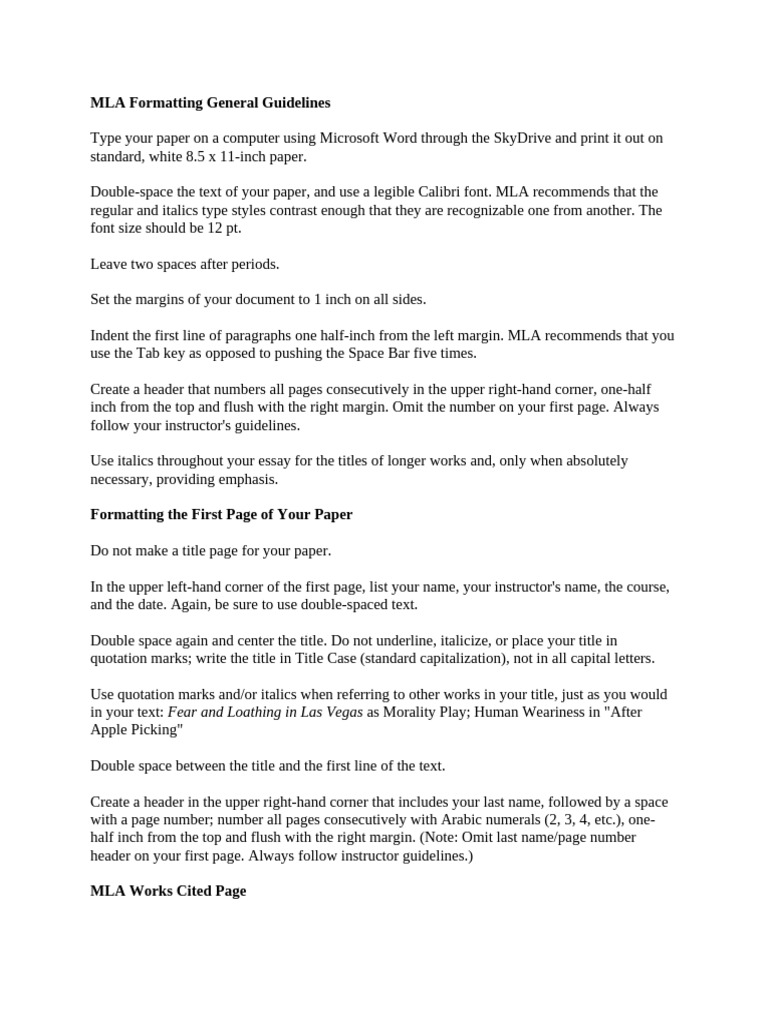 MLA Formatting Guidelines for Papers | PDF | Quotation Mark | Text