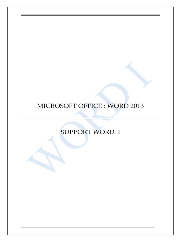 Word I | PDF | Microsoft Word | Mise en page