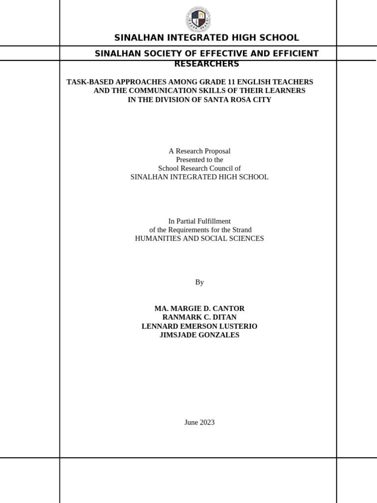 Preliminaries of Research Format | PDF | Learning | Methodology