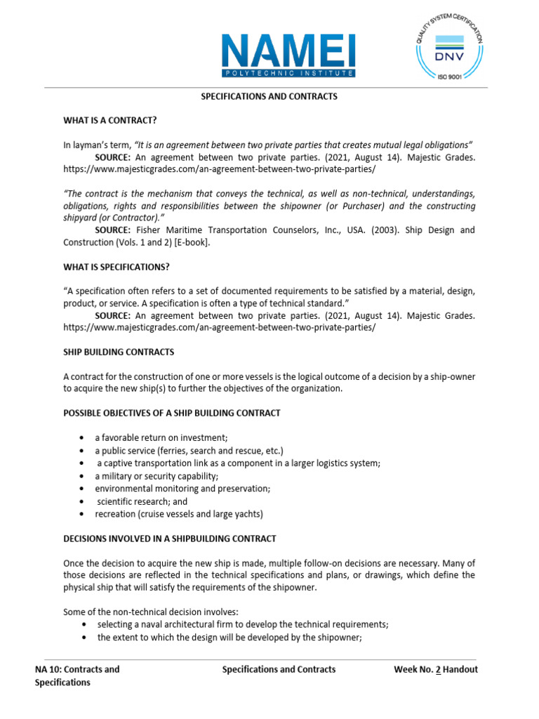 Shipbuilding Contracts and Specifications | PDF | Ships | Legal Remedy