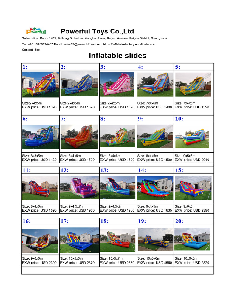 inflatable water slide catalogue | PDF