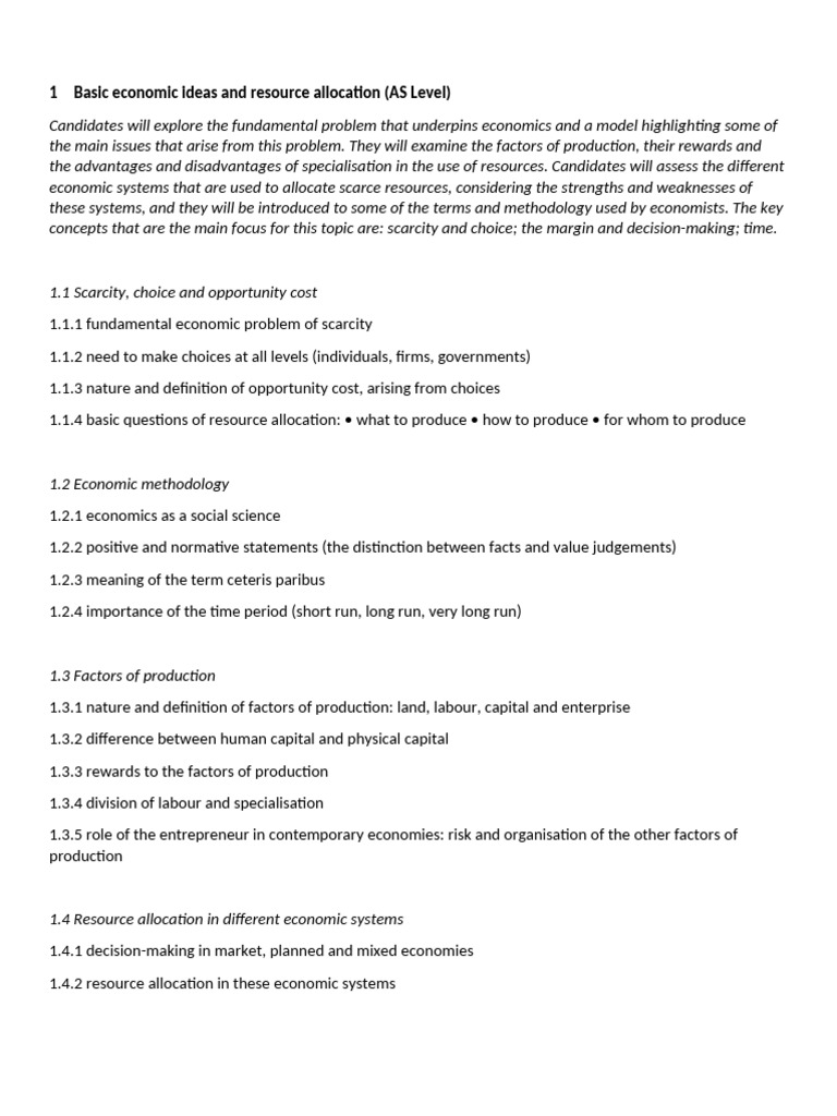 Basic Economic Ideas and Resource Allocation | PDF | Elasticity ...