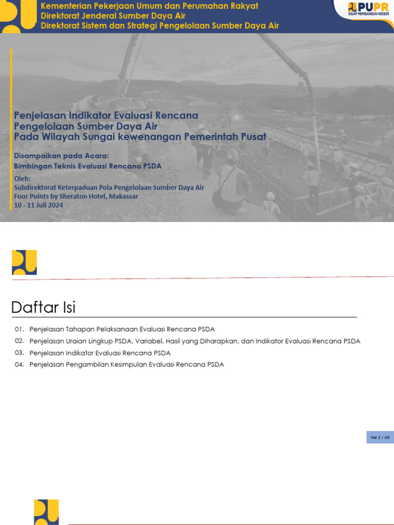 Penjelasan Indikator Evaluasi Rencana PSDA Terpilih | PDF