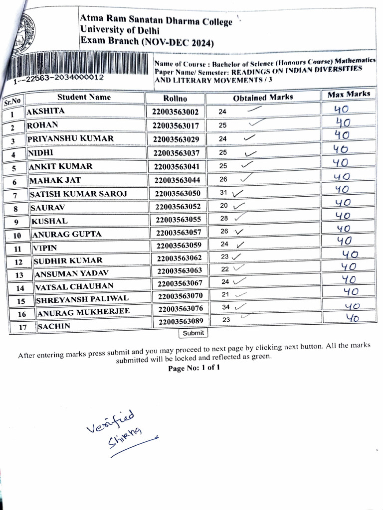 Exam Results for B.Sc. Mathematics | PDF