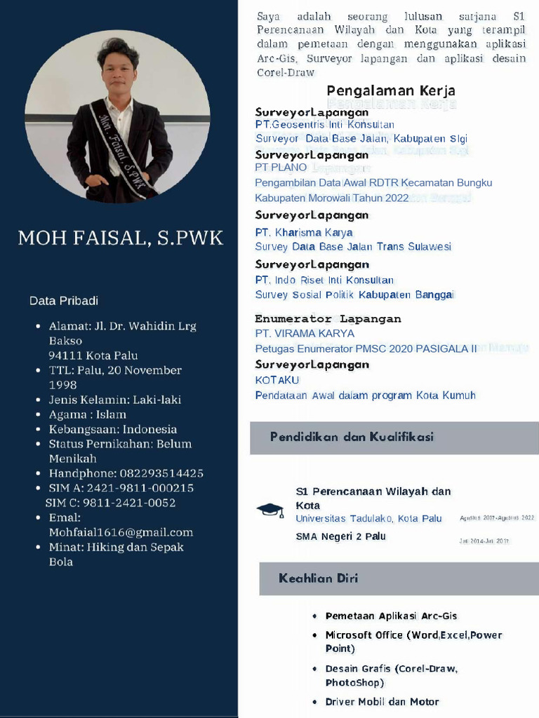 BerkasLamaranBWSIIIPalu Moh - Faisal | PDF