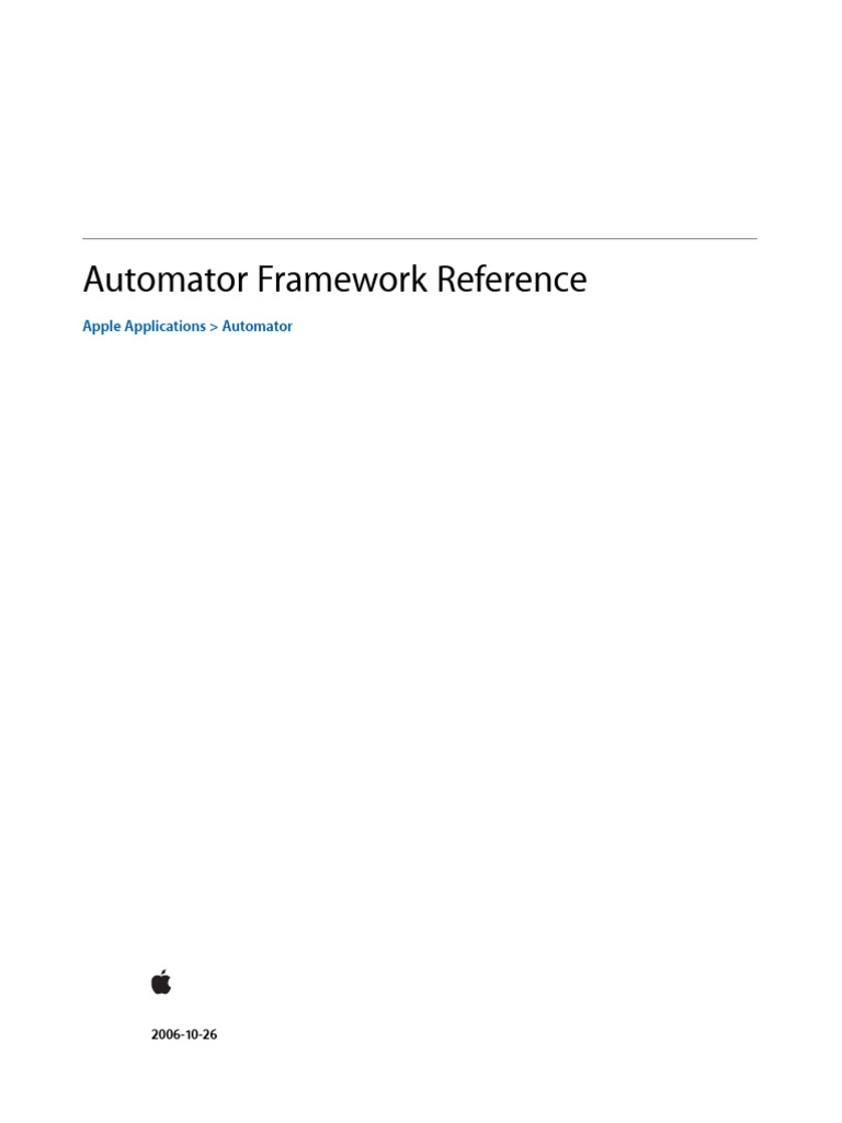 Automator Framework Reference | PDF | Class (Computer Programming) | Method (Computer Programming)
