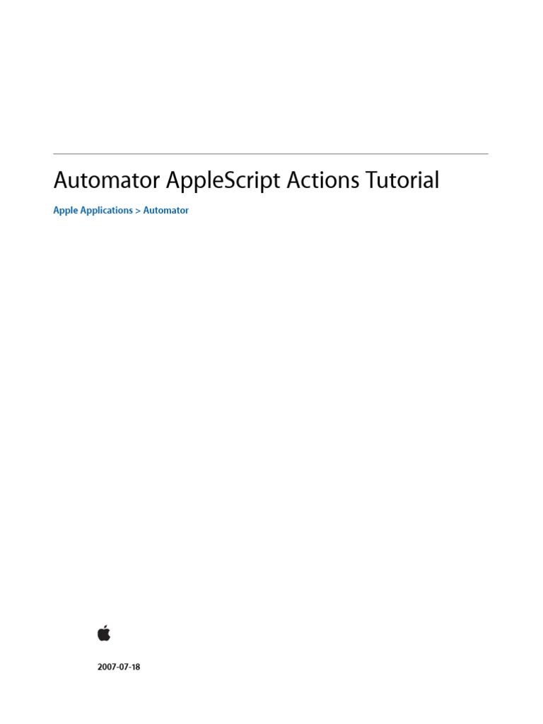 Automator AppleScript Actions Tutorial | PDF | Cocoa (Api) | Window ... Automator AppleScript Actions Tutorial | PDF | Cocoa (Api) | Window ...