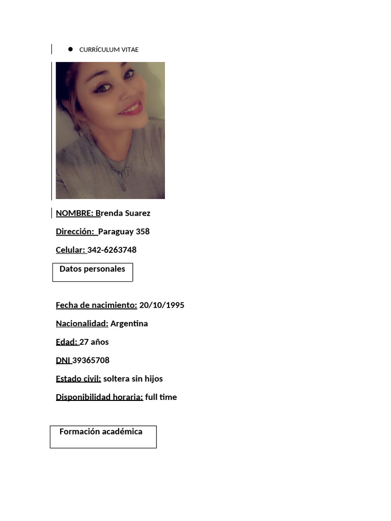 Currículum Brenda 2023 | PDF