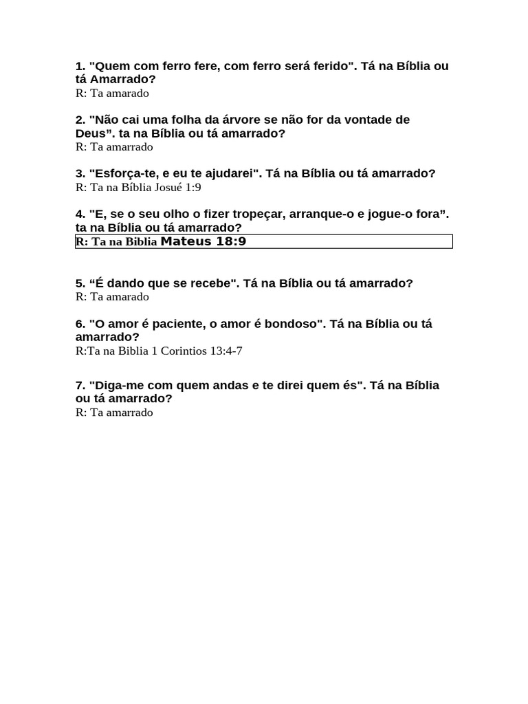 Frases Populares: Bíblia ou Não? | PDF
