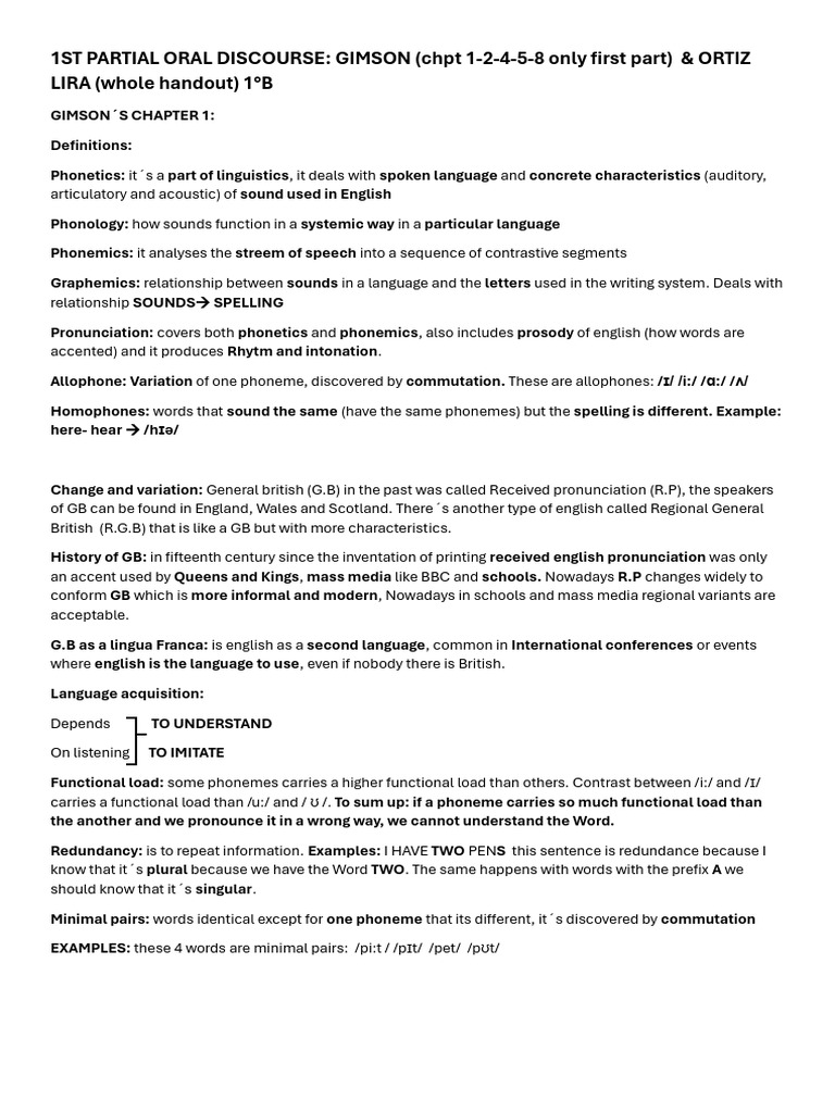 Fonética 1st Partial Exam Pdf Syllable Vowel