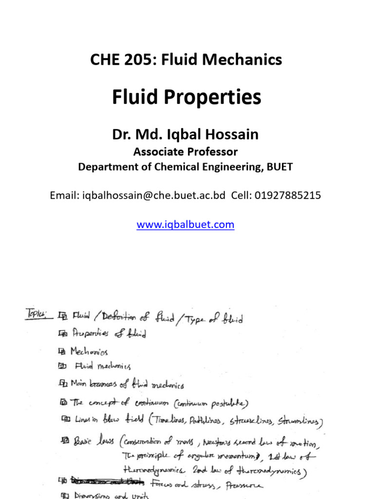 1.properties of Fluid | PDF