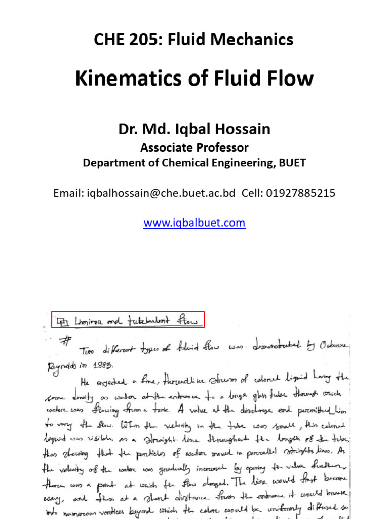 3.kinematics of Fluid Flow | PDF